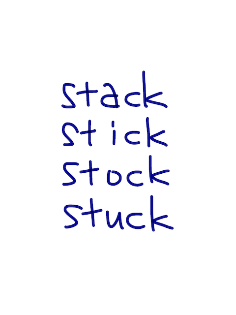 stack / stick / stock / stuck – nitatango.com