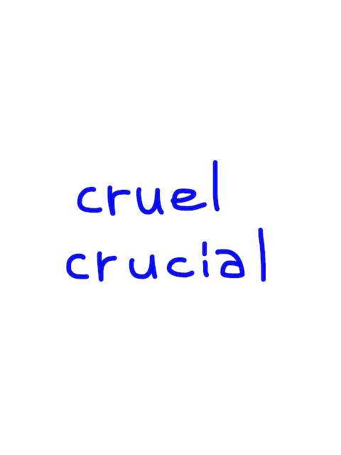 cruel / crucial – nitatango.com